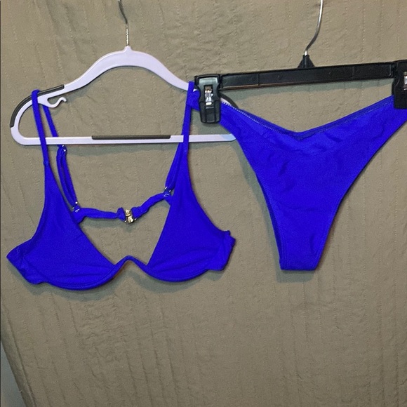 SHEIN | Swim | Vibrant Blue Thong Bikini Set | Poshmark